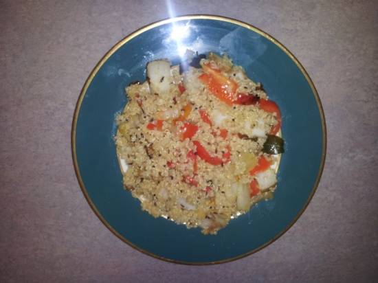 Quinoa with red peppers
